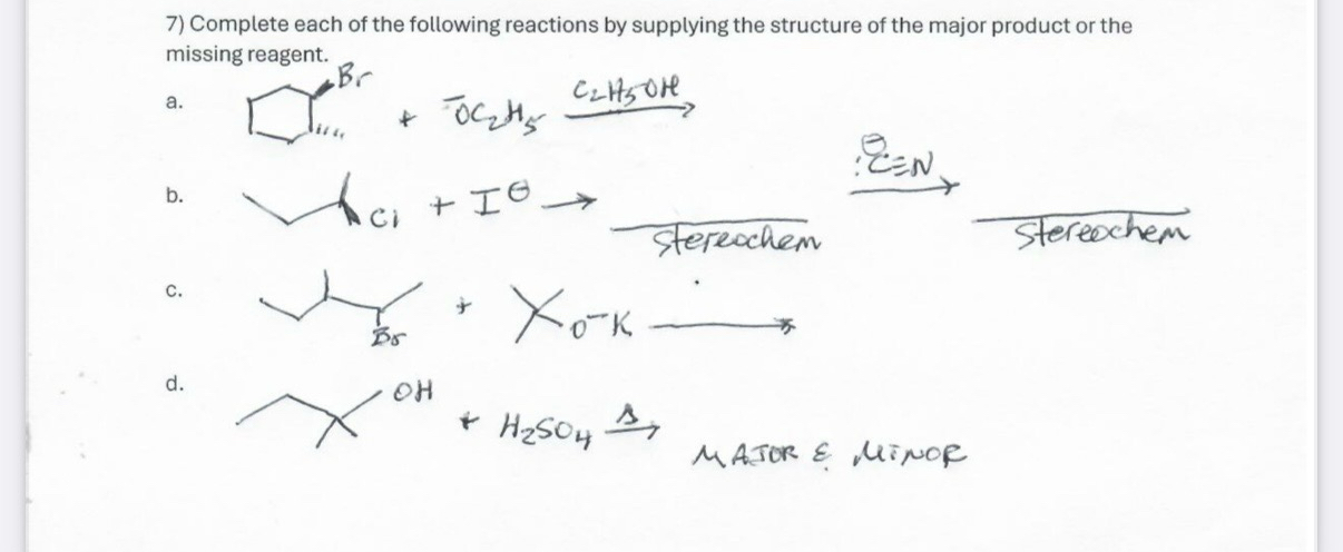 Solved Complete each of the following reactions by supplying | Chegg.com