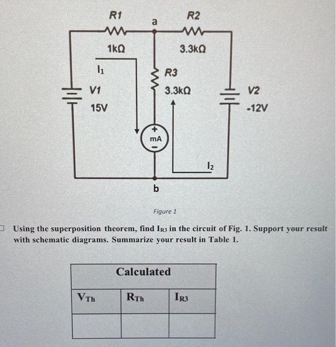 Solved Figure 1 Using the superposition theorem, find IR3 in | Chegg.com