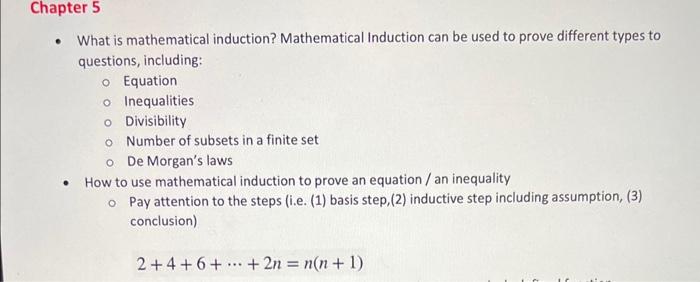 Solved - What is mathematical induction? Mathematical | Chegg.com