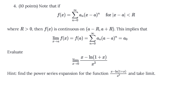 Solved (10 ﻿points) ﻿Note that iff(x)=\sum_(n=0)^(\infty ) | Chegg.com