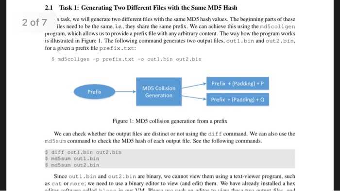 2.1 Task 1: Generating Two Different Files with the | Chegg.com