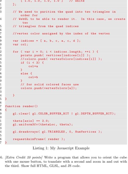 Solved Given below is the code for cube.html. Change it to | Chegg.com