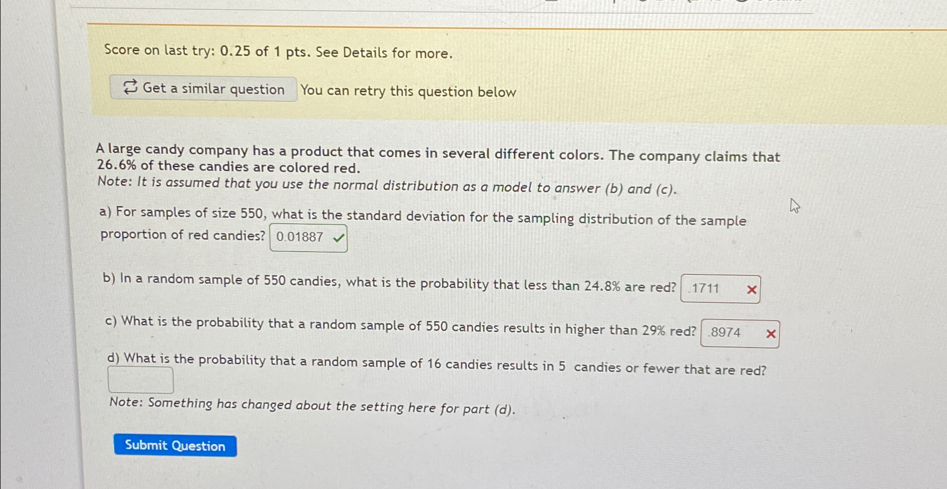 Solved Score on last try: 0.25 ﻿of 1 ﻿pts. ﻿See Details for | Chegg.com