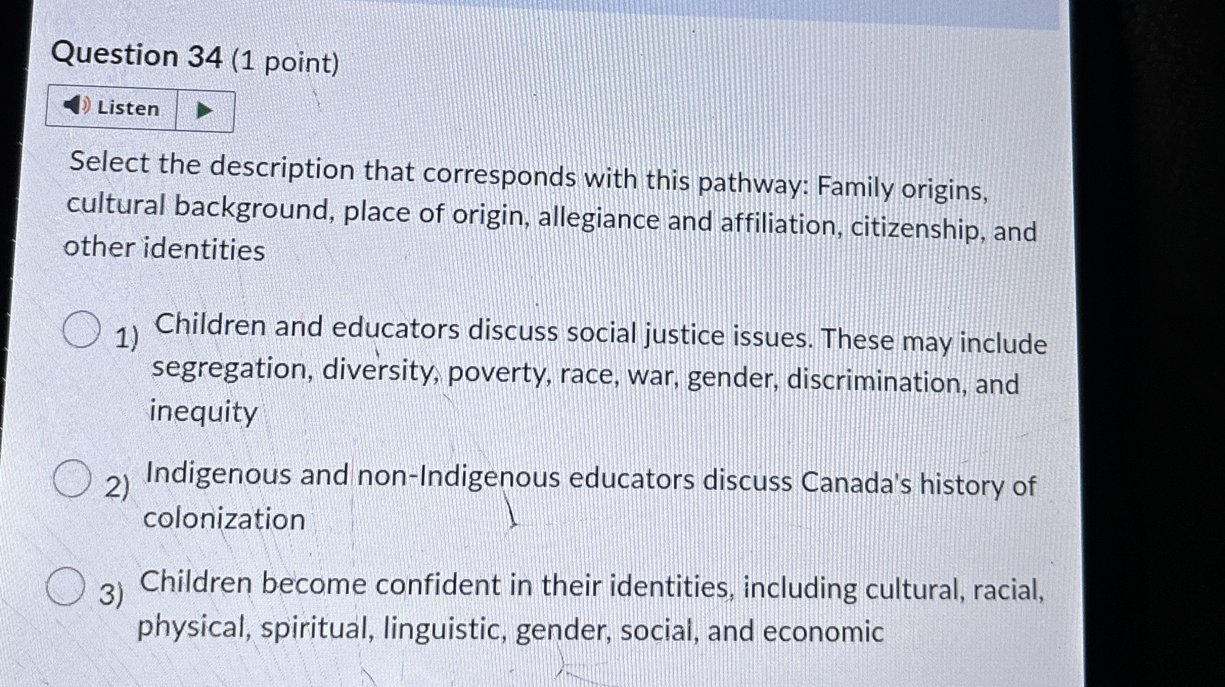 Solved Question 34 (1 ﻿point)ListenSelect the description | Chegg.com
