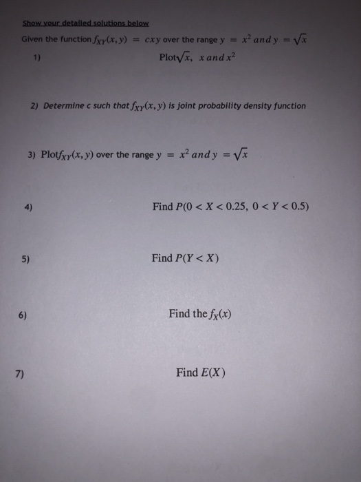 Solved Show Your Detailed Solutions Below Given The Function 