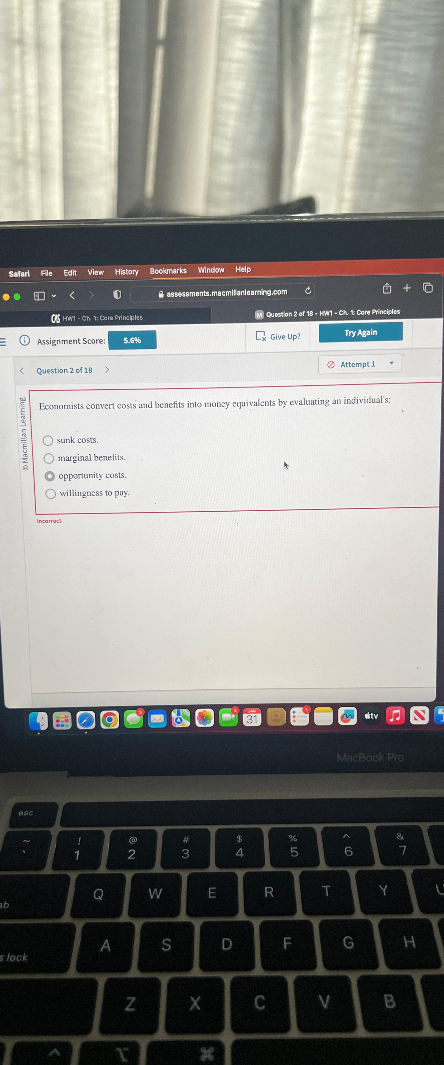 Solved Assignment Score:Question 2 ﻿of 18Attempt 1Economists | Chegg.com