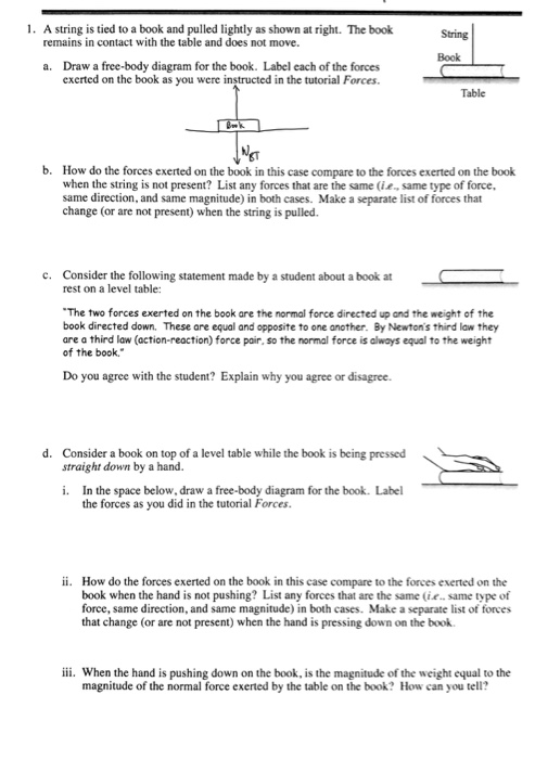 Solved 1. A string is tied to a book and pulled lightly as | Chegg.com