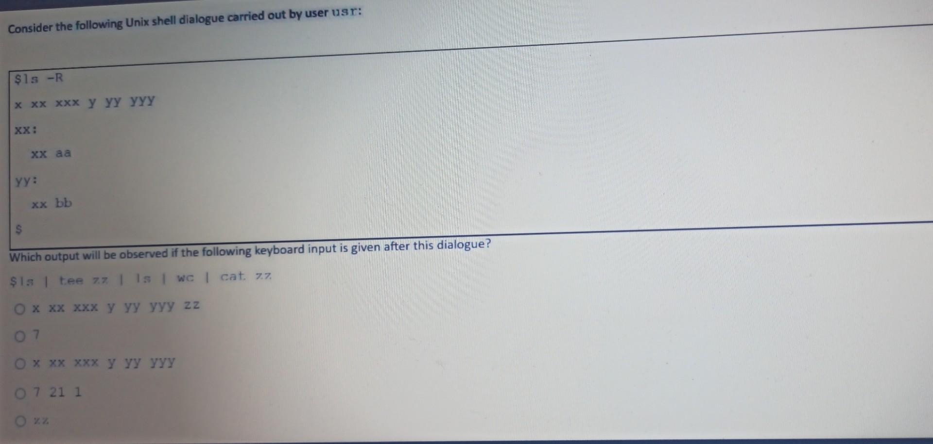 Consider The Following Unix Shell Dialogue Carried