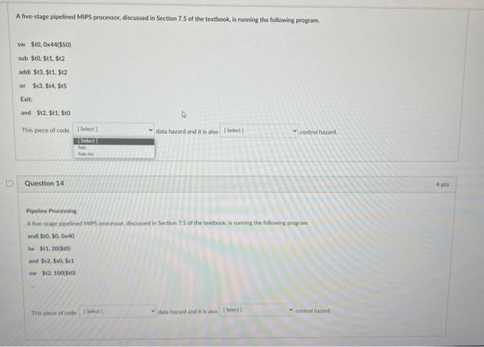 Solved A five-stage pipelined Mip5 processor, discussed in | Chegg.com
