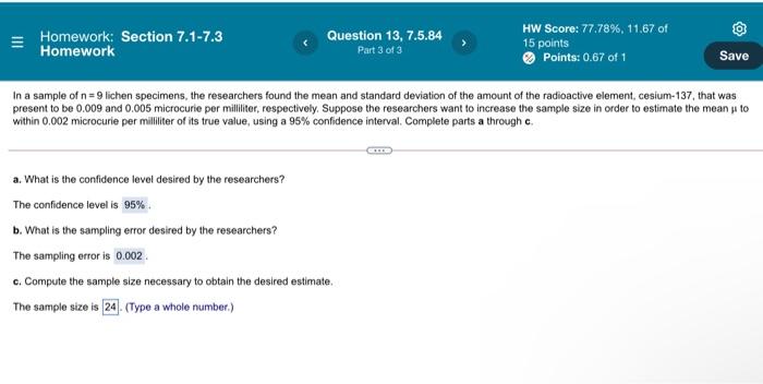 Solved Homework Section 7 1 7 3 Homework Question 13