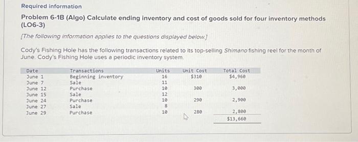Solved problem 6-1B Multiple steps calculate ending | Chegg.com
