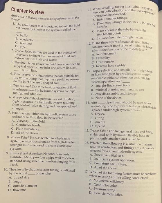 Solved Chapter 8Multiple Choice and T or F Questions1-10 | Chegg.com