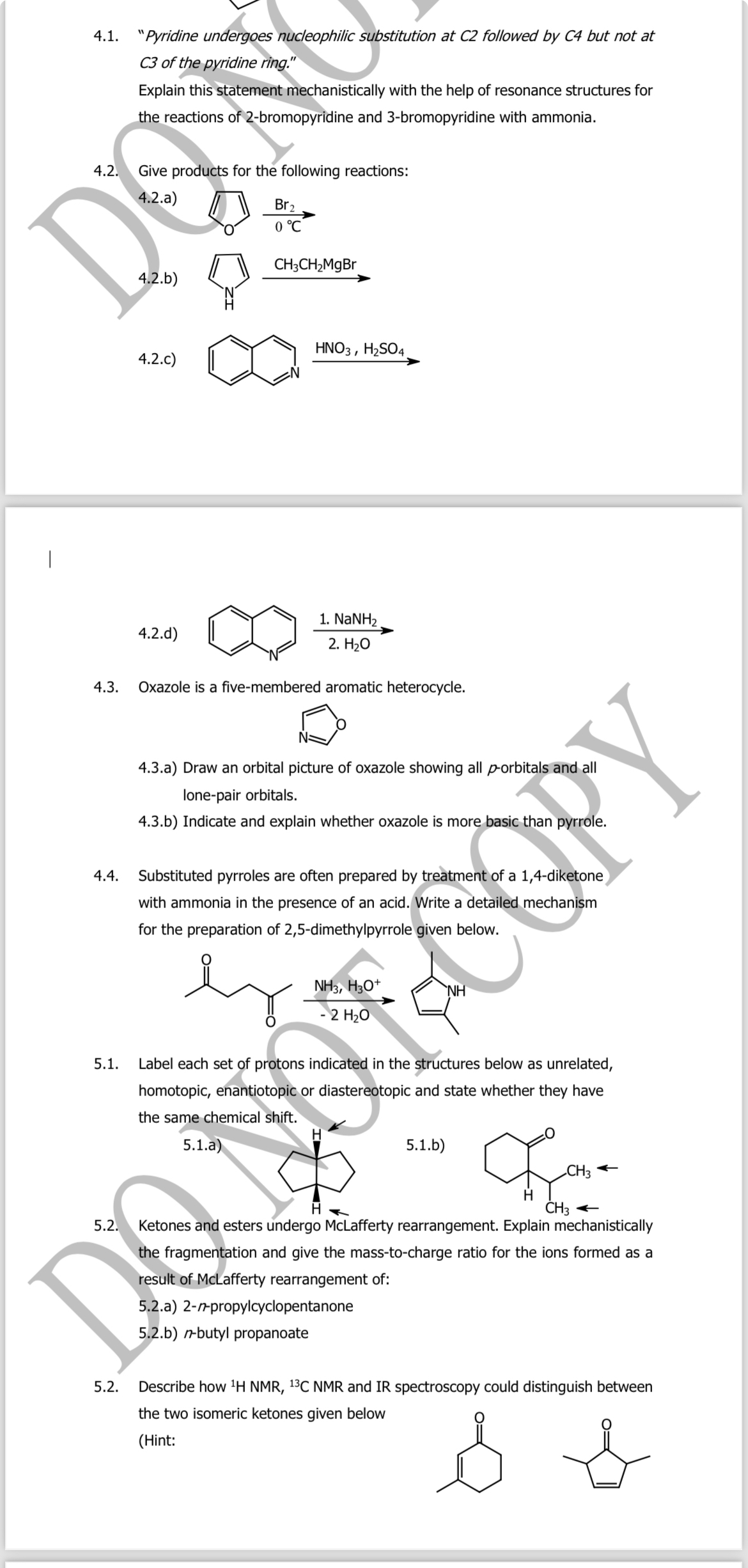 Solved 4.1. ﻿"Pyridine undergoes nucleophilic substitution | Chegg.com