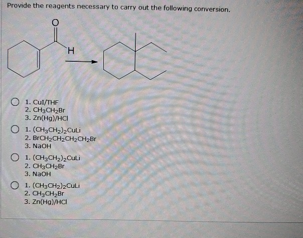 Solved Provide the reagents necessary to carry out the | Chegg.com
