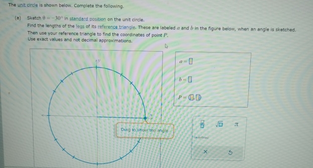 Solved The unit circle is shown below. Complete the | Chegg.com