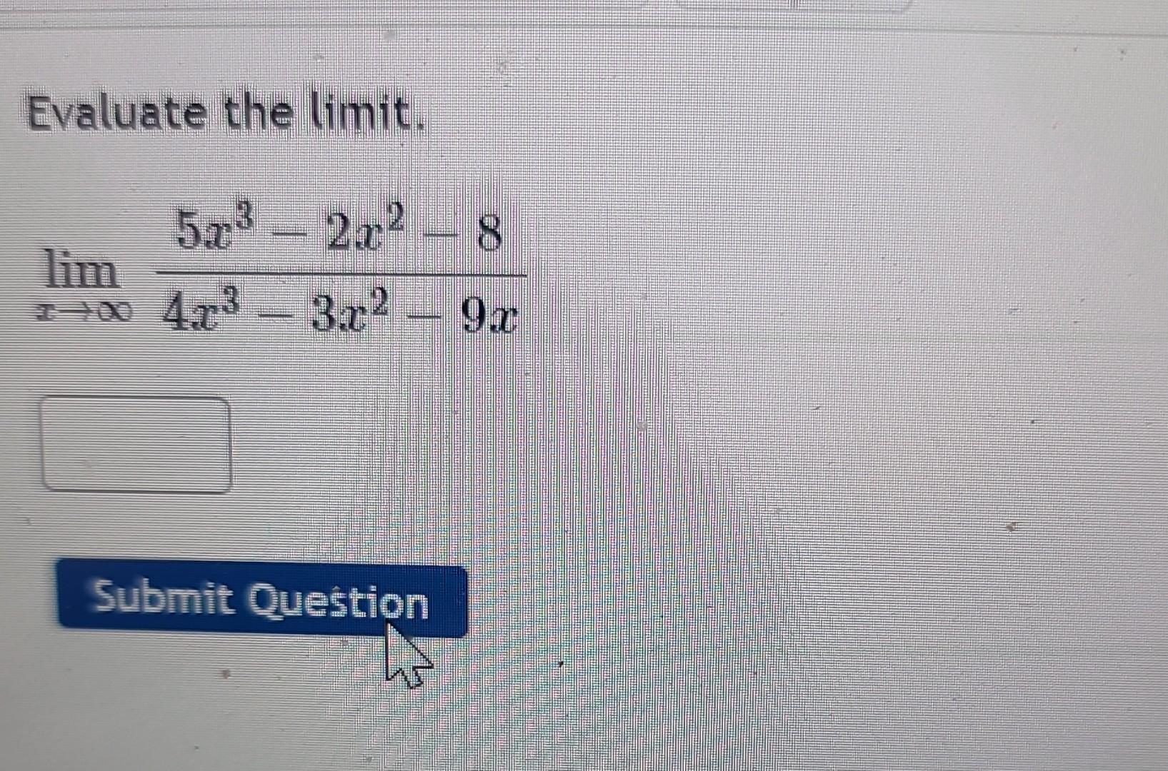 Solved Evaluate the limit. \\[ \\lim _{x \\rightarrow | Chegg.com
