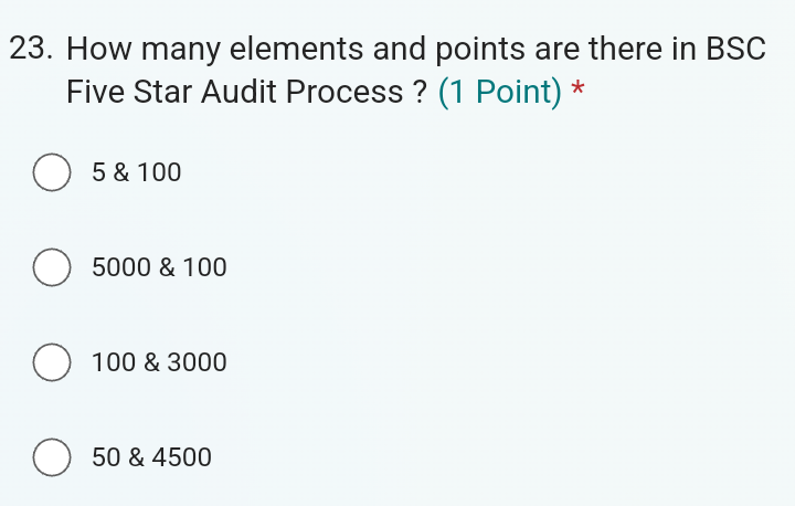 Solved How many elements and points are there in BSCFive | Chegg.com