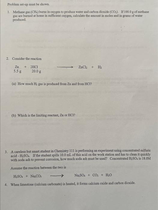 Solved Problem set-up must be shown. 1. Methane gas (CH4) | Chegg.com