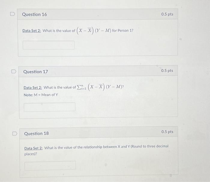 Solved Data Set 2: Use the following information to answer | Chegg.com