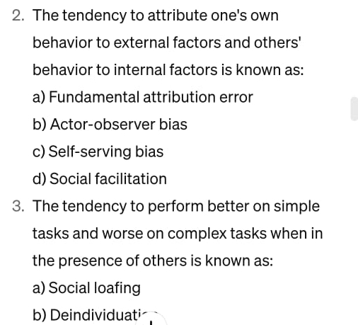 Solved The tendency to attribute one's own behavior to | Chegg.com