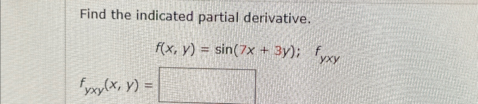 Solved Find the indicated partial | Chegg.com