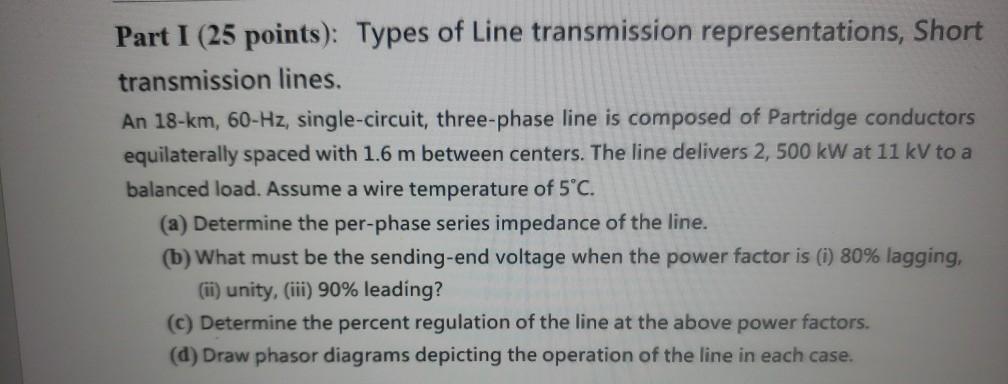 Solved Part I (25 points): Types of Line transmission | Chegg.com