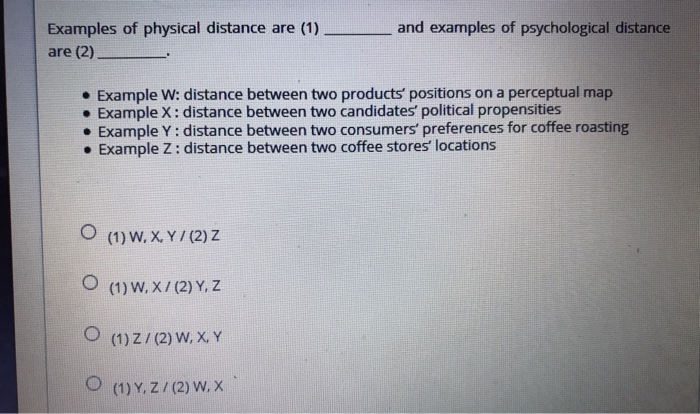 Solved and examples of psychological distance Examples of | Chegg.com