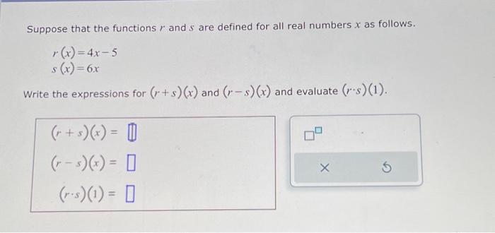 Solved Suppose that the functions r and s are defined for | Chegg.com