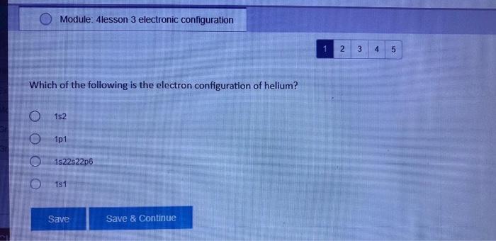 Solved Module: 4lesson 3 electronic configuration 1 2 3 4 5 | Chegg.com