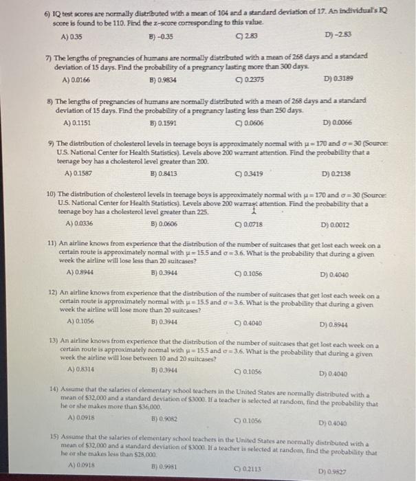 Solved Provide an appropriate response. Use the Standard | Chegg.com