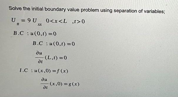 Solved Solve the initial boundary value problem using | Chegg.com