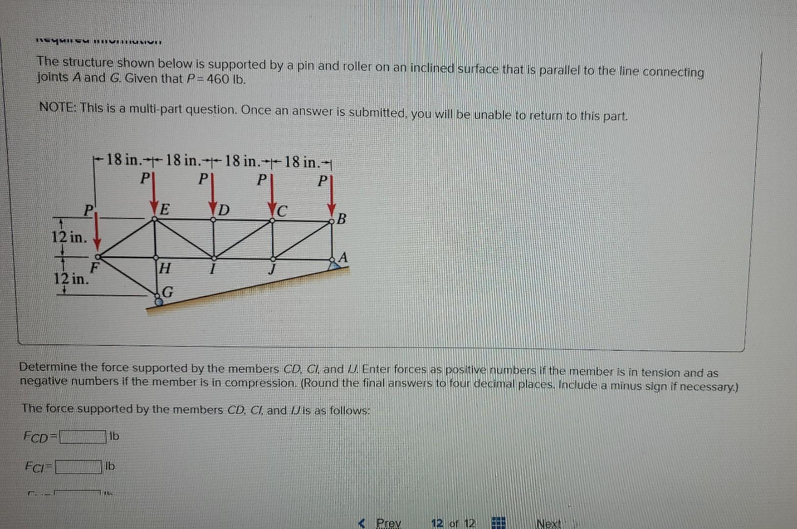 Solved The structure shown below is supported by a pin and | Chegg.com