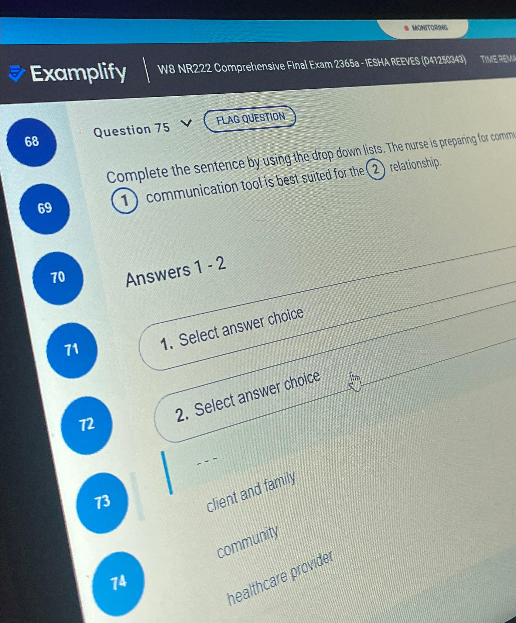 Solved MONTORINGExamplifyW8 ﻿NR222 ﻿Comprehensive Final Exam | Chegg.com
