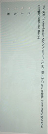 Solved Consider a one-factor ANOVA with n1=9,n2=10,n3=7, | Chegg.com