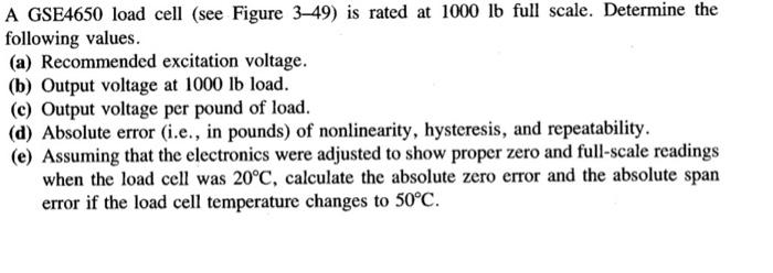 Solved GSE's 4650 Series of Low Height Load Cells are | Chegg.com
