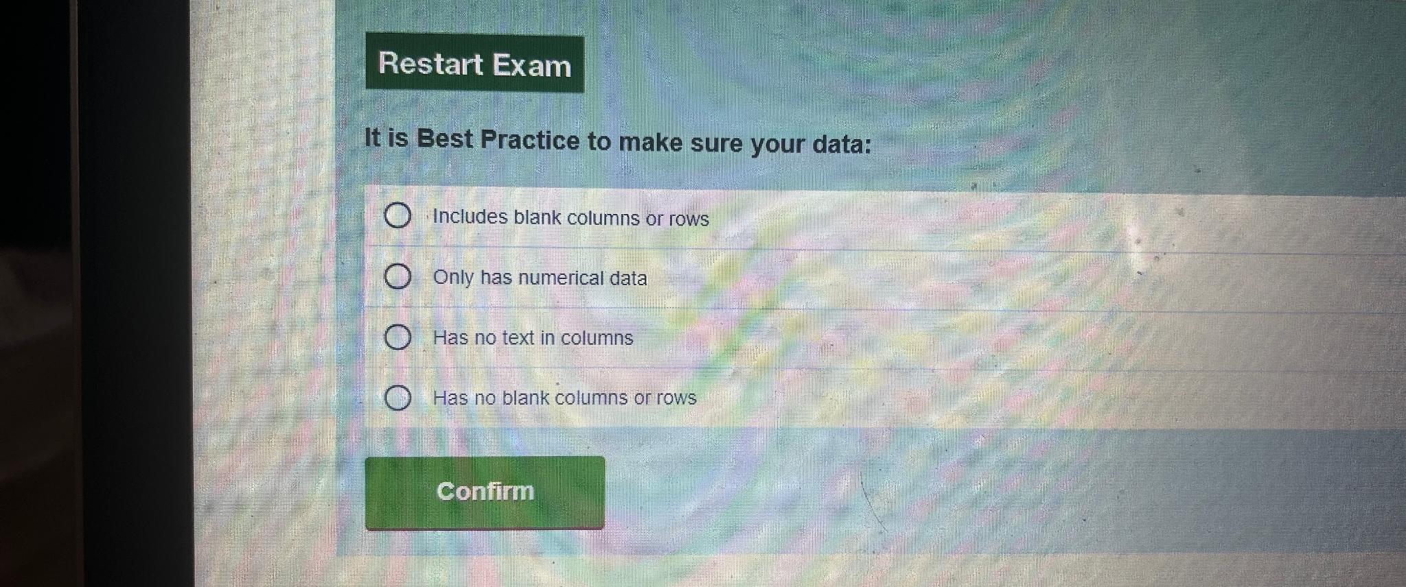 Solved Restart ExamIt is Best Practice to make sure your | Chegg.com