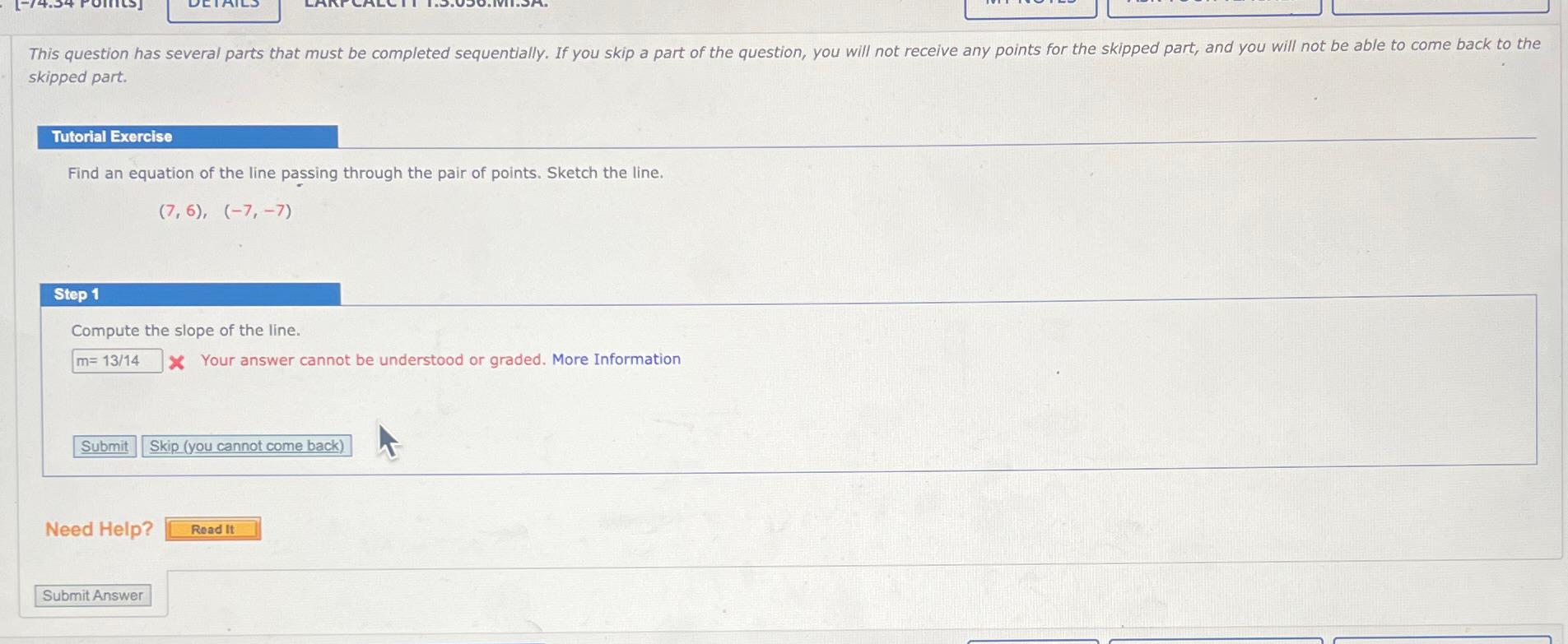 Solved skipped part.Tutorial ExerciseFind an equation of the | Chegg.com