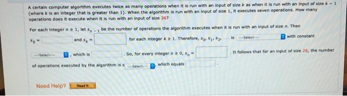 Solved A certain computer algorithm executes twice as many | Chegg.com