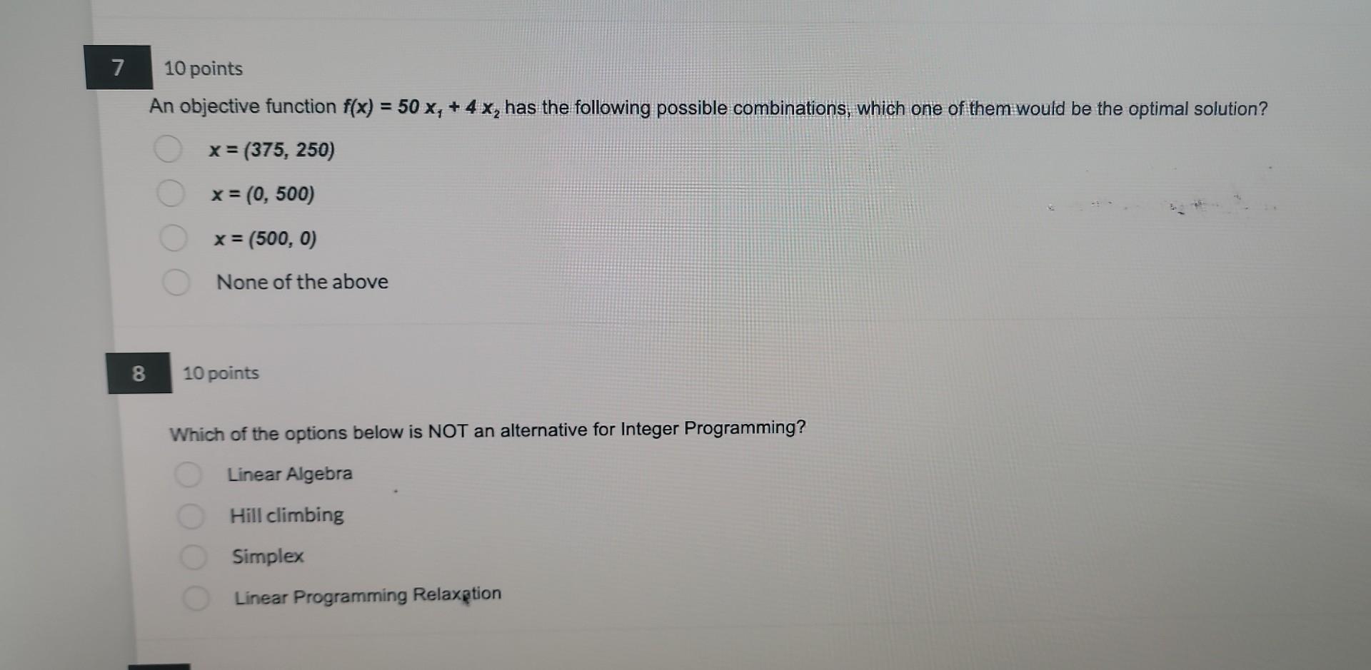 Solved The objective function to maximize 10 points In an | Chegg.com