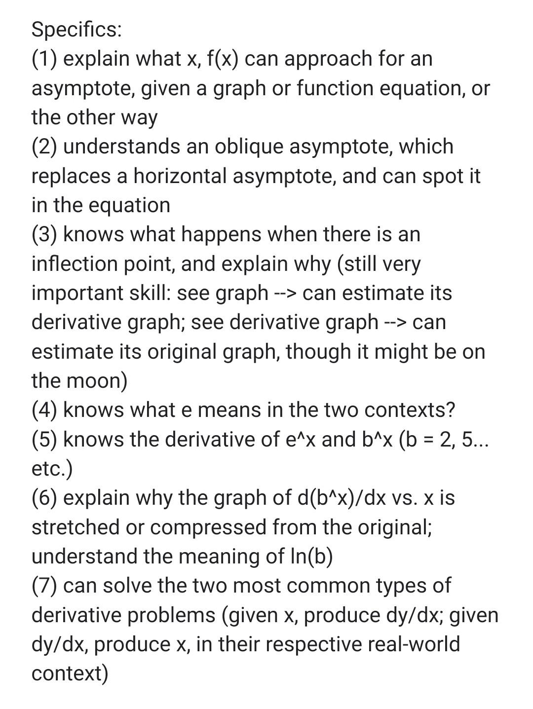 Solved Specifics: (1) explain what x,f(x) can approach for | Chegg.com