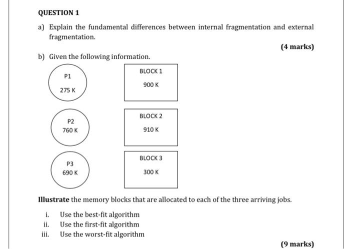 Solved a) Explain the fundamental differences between | Chegg.com