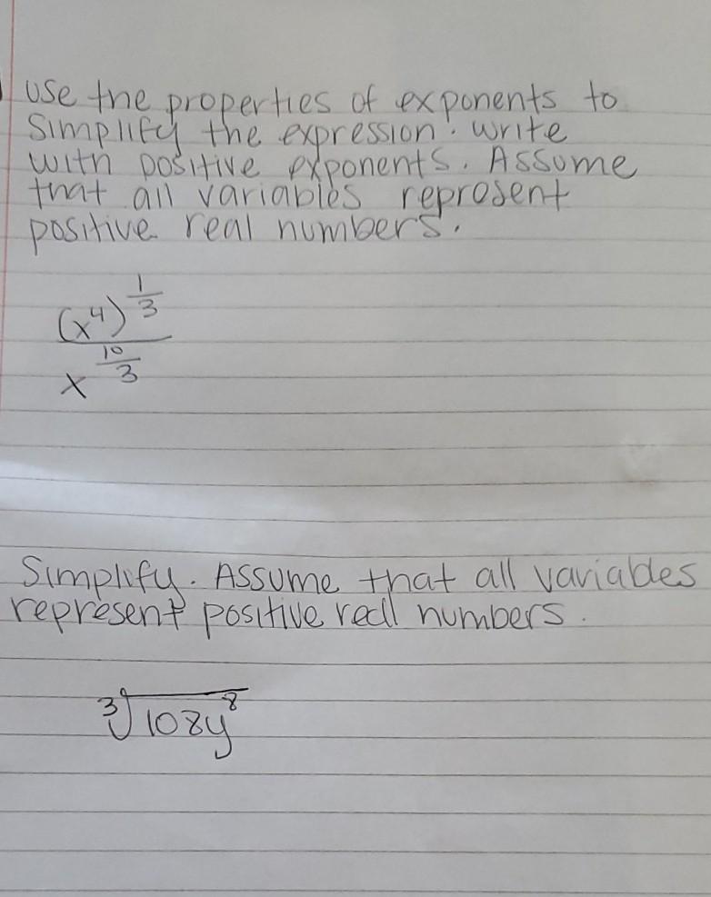 Solved use the properties of exponents to Simplify the | Chegg.com