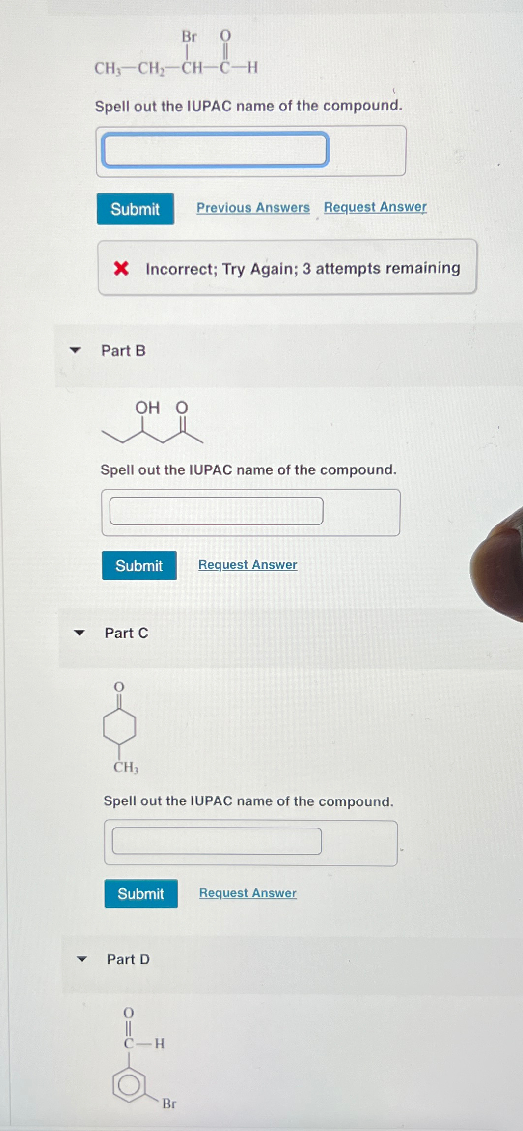 Solved Spell out the IUPAC name of the compound.Previous | Chegg.com