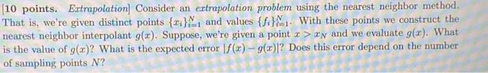 Solved (10 points. Extrapolation Consider an extrapolation | Chegg.com