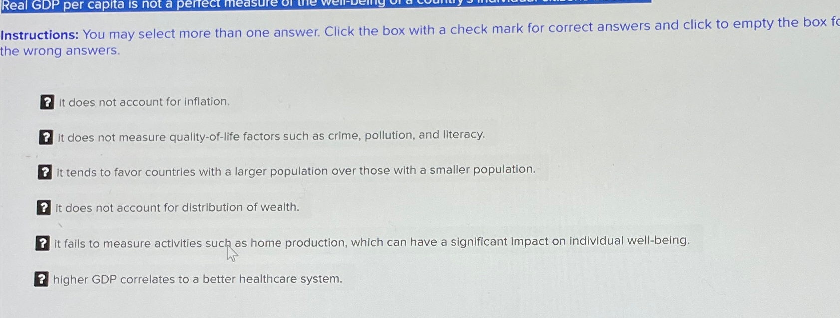 Solved Instructions: You may select more than one answer. | Chegg.com