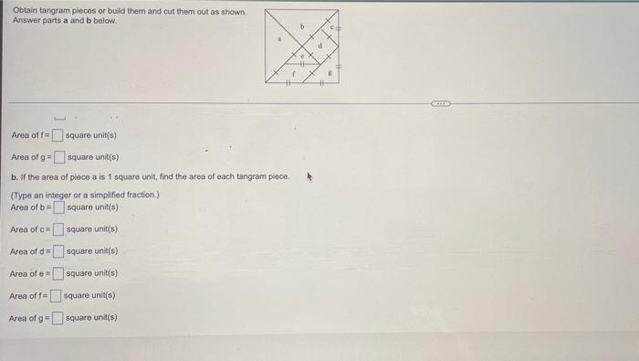 Solved Obtain tangram pieces or build them and cut them out | Chegg.com