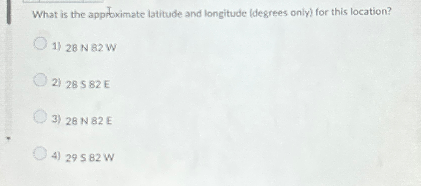 Solved What is the approximate latitude and longitude | Chegg.com