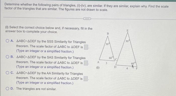 Solved Determine whether the following pairs of triangles, | Chegg.com
