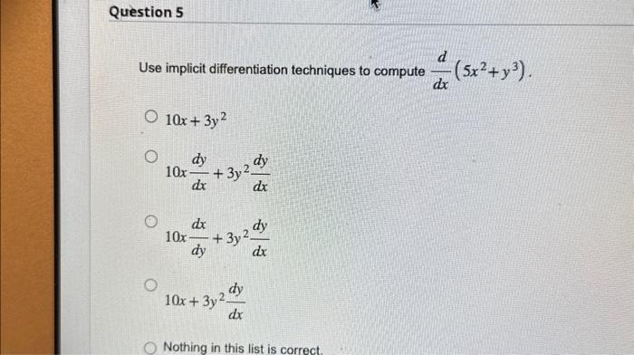 Solved Use implicit differentiation techniques to compute | Chegg.com