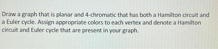 Solved Draw a graph that is planar and 4-chromatic that has | Chegg.com